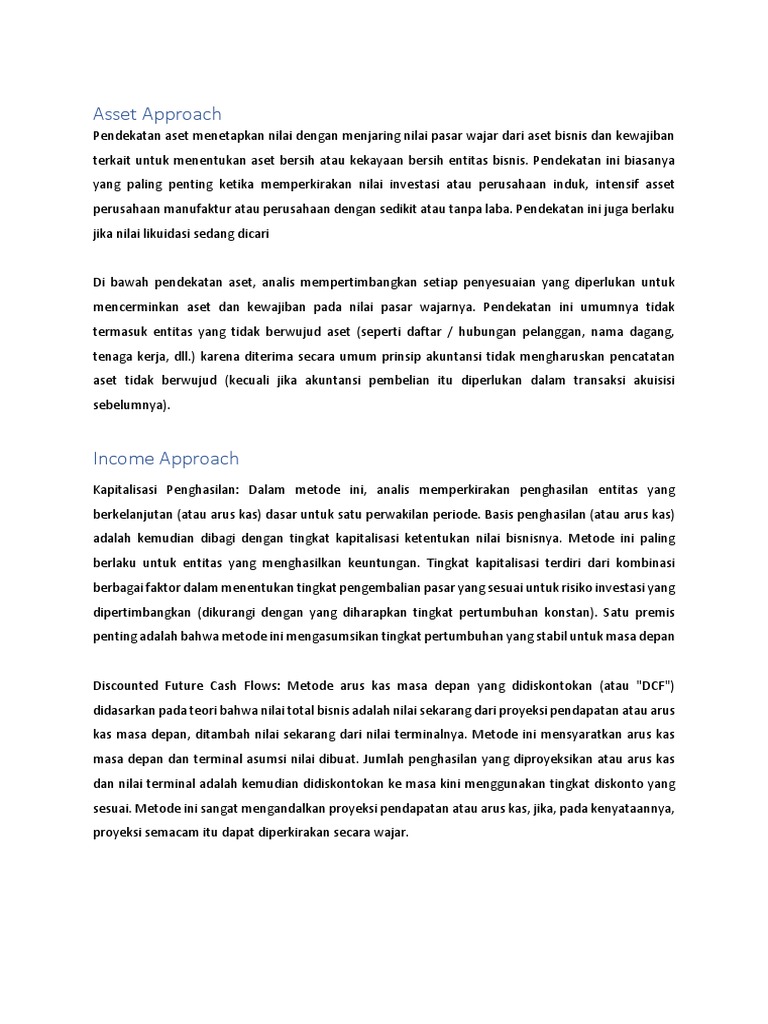 Asset Approach | PDF