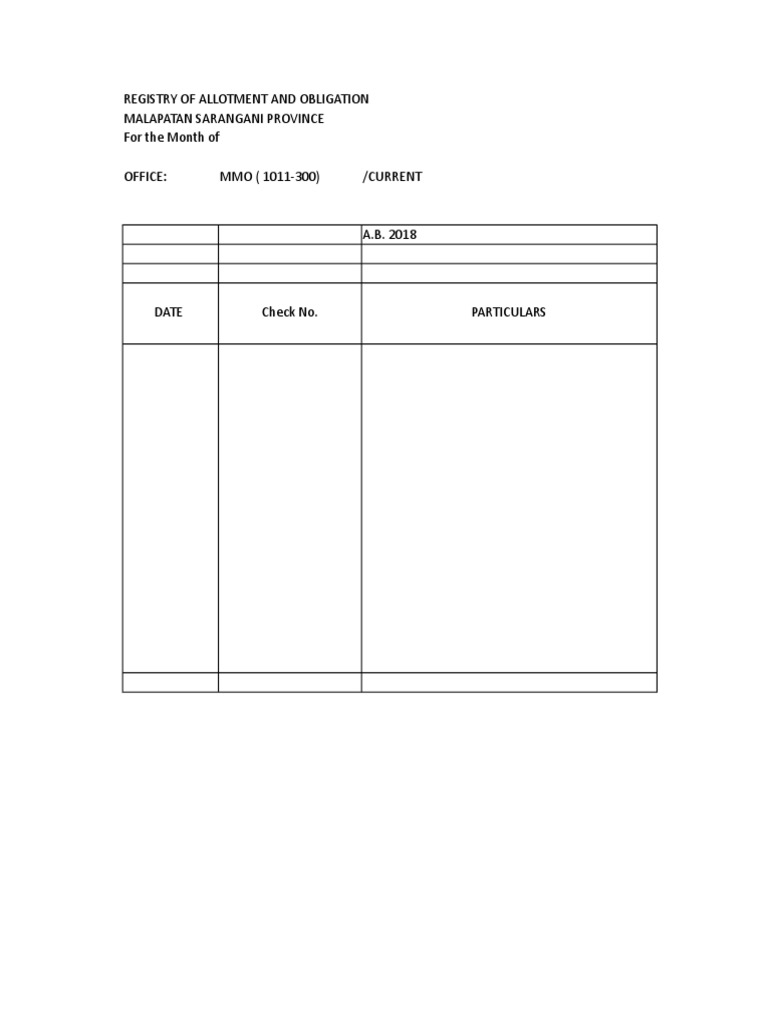Registry of Allotment and Obligation | PDF