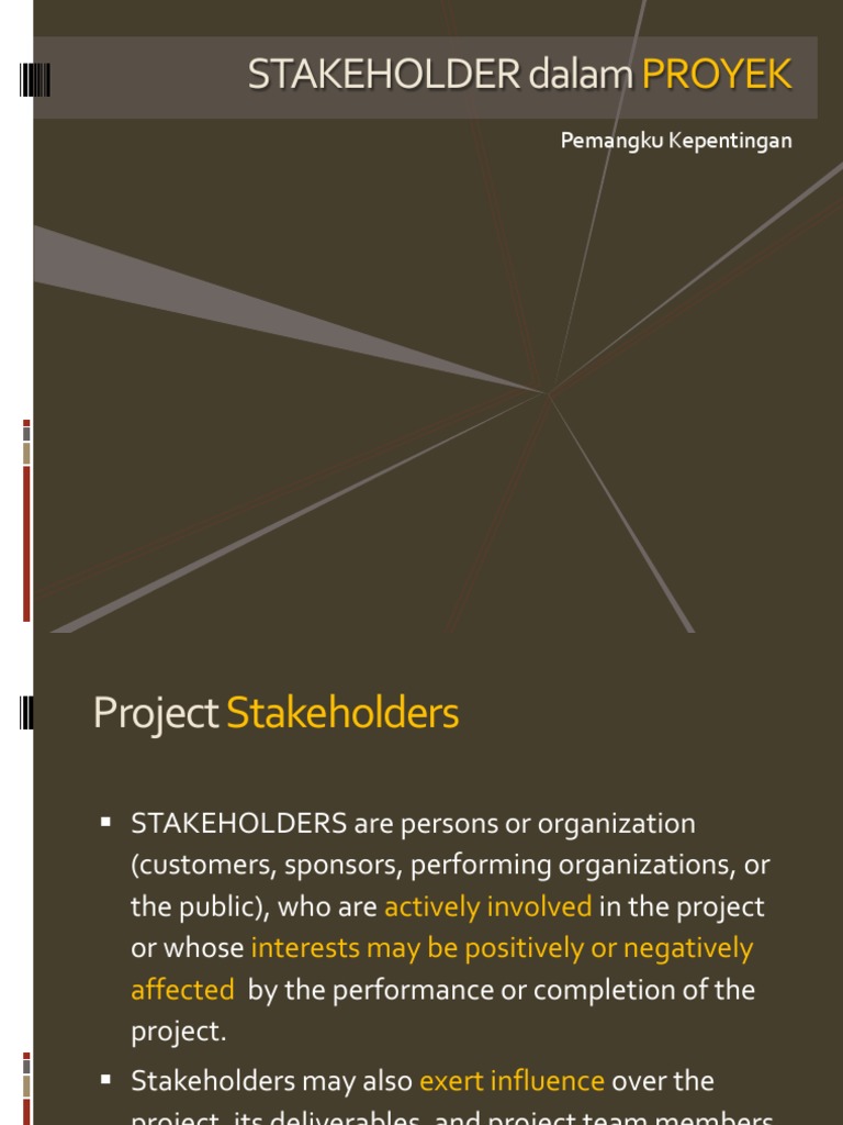 Pemangku Kepentingan dalam Proyek | PDF | Stakeholder (Corporate ...