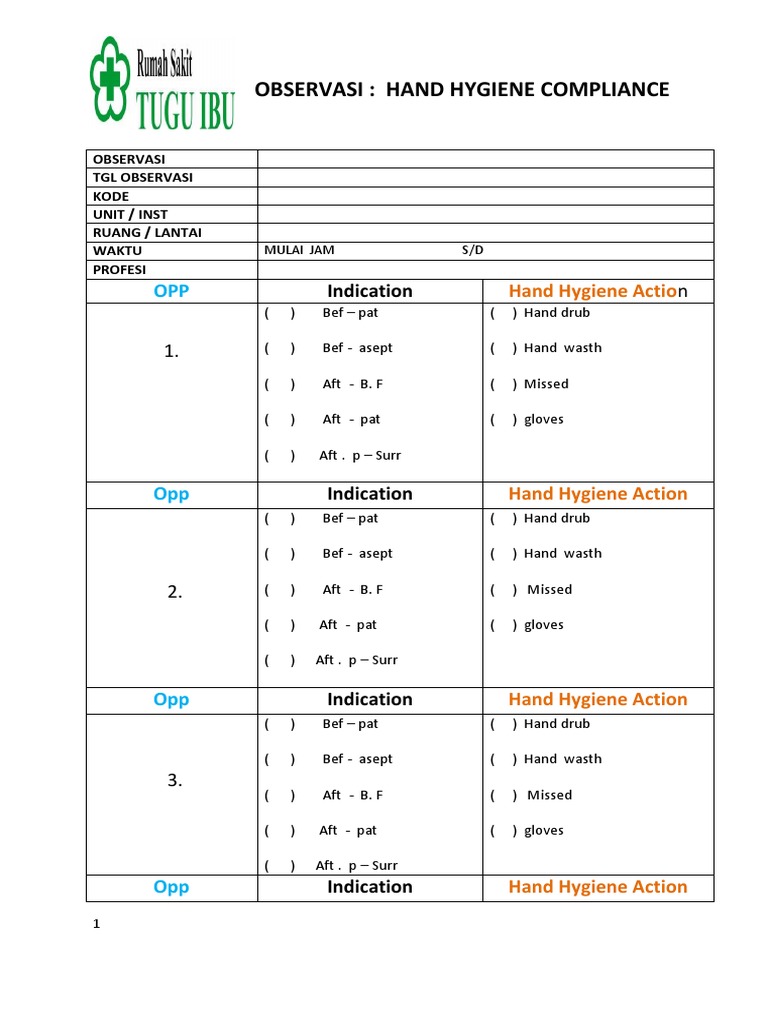 Observasi Hand Hygiene Compliance | PDF