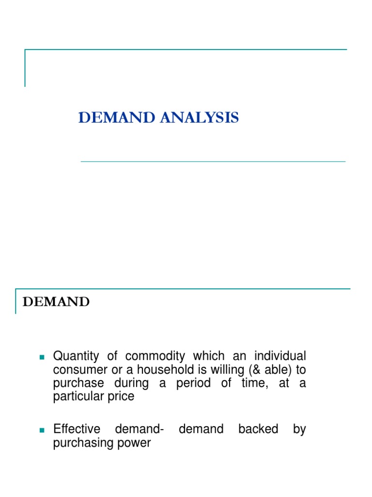 Understanding Demand Analysis Concepts | PDF | Demand Curve | Demand