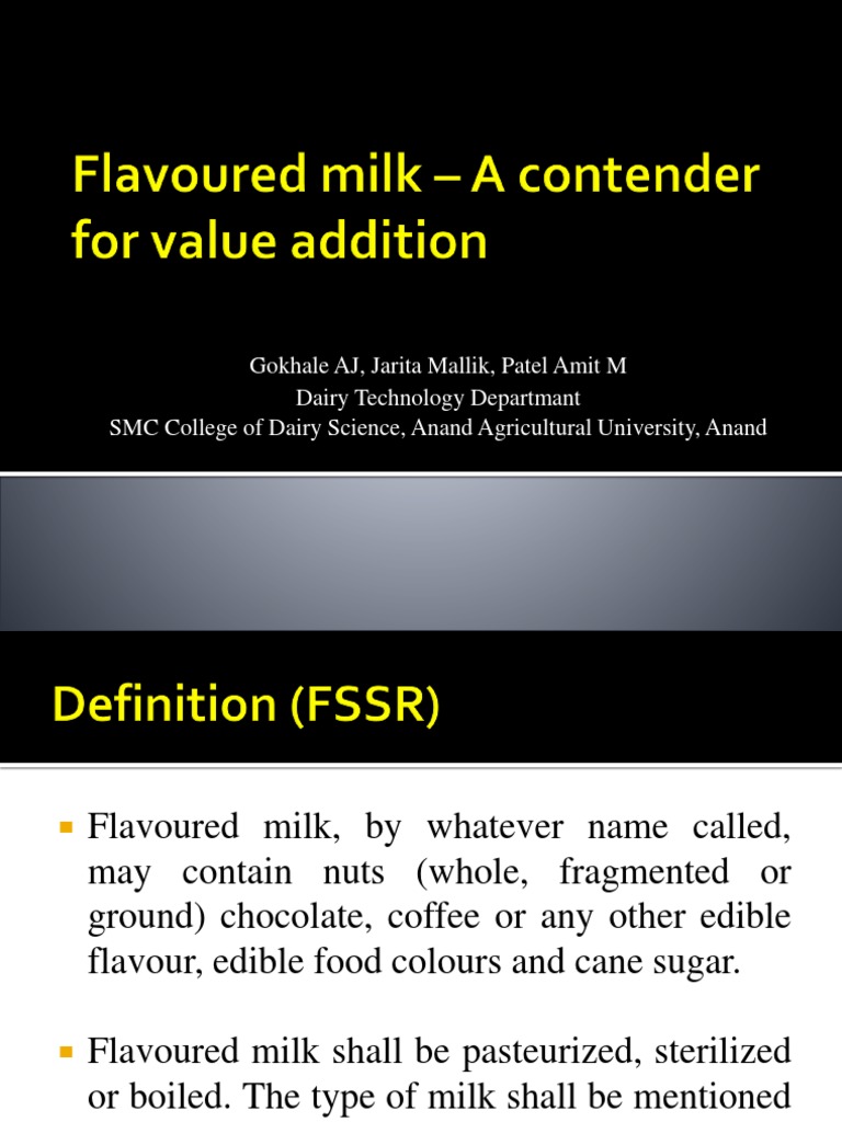 Flavoured Milk - A Contender For Value Addition | PDF | Milk | Drink