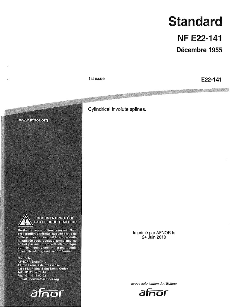 Afnor NF E22-141 | PDF