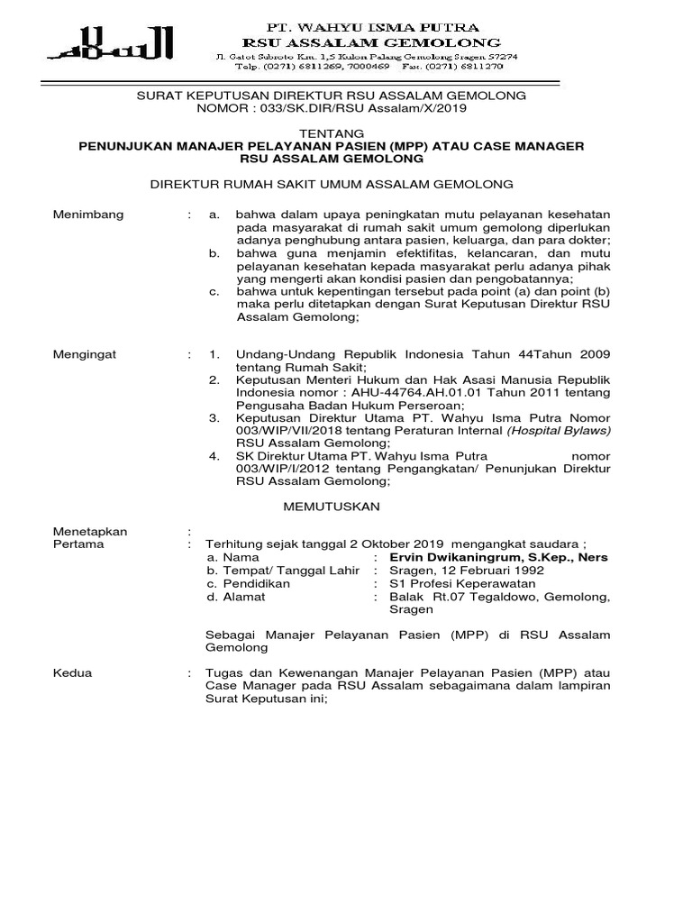 SK MPP 1 | PDF | Kesehatan Holistik