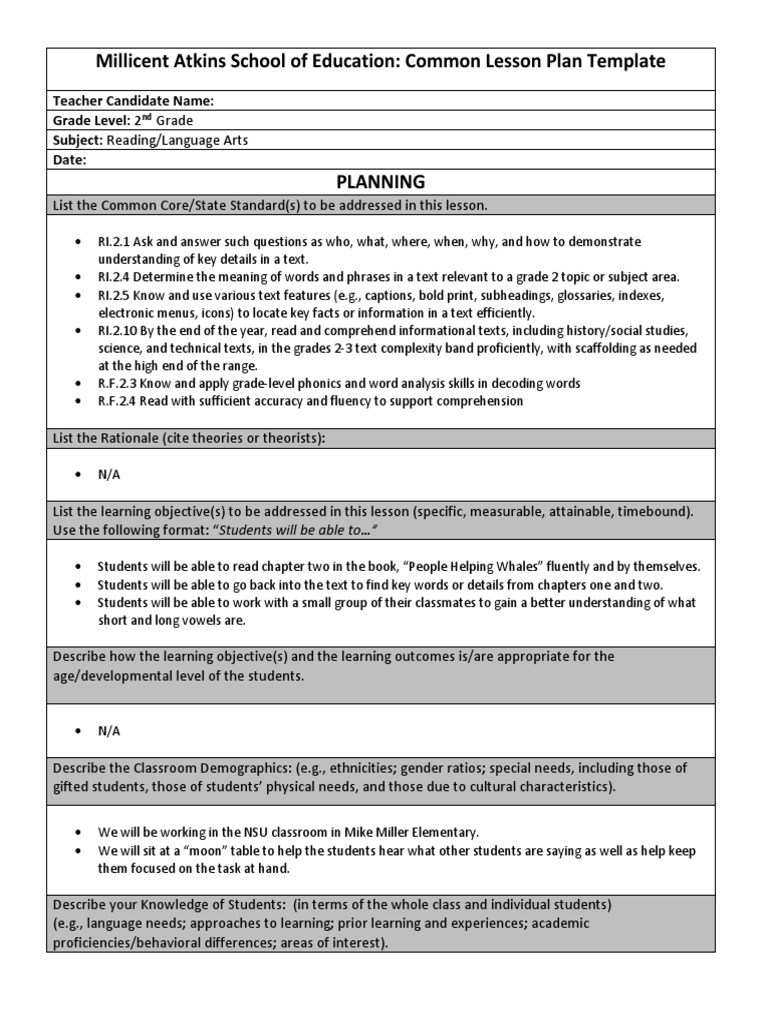 Published Reading Groups Lesson Plan - 2nd Grade | PDF | Lesson Plan ...