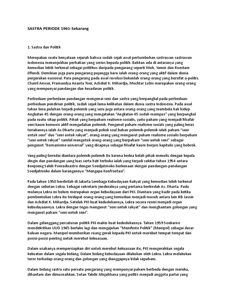 Sastra Lisan | PDF | Klasik