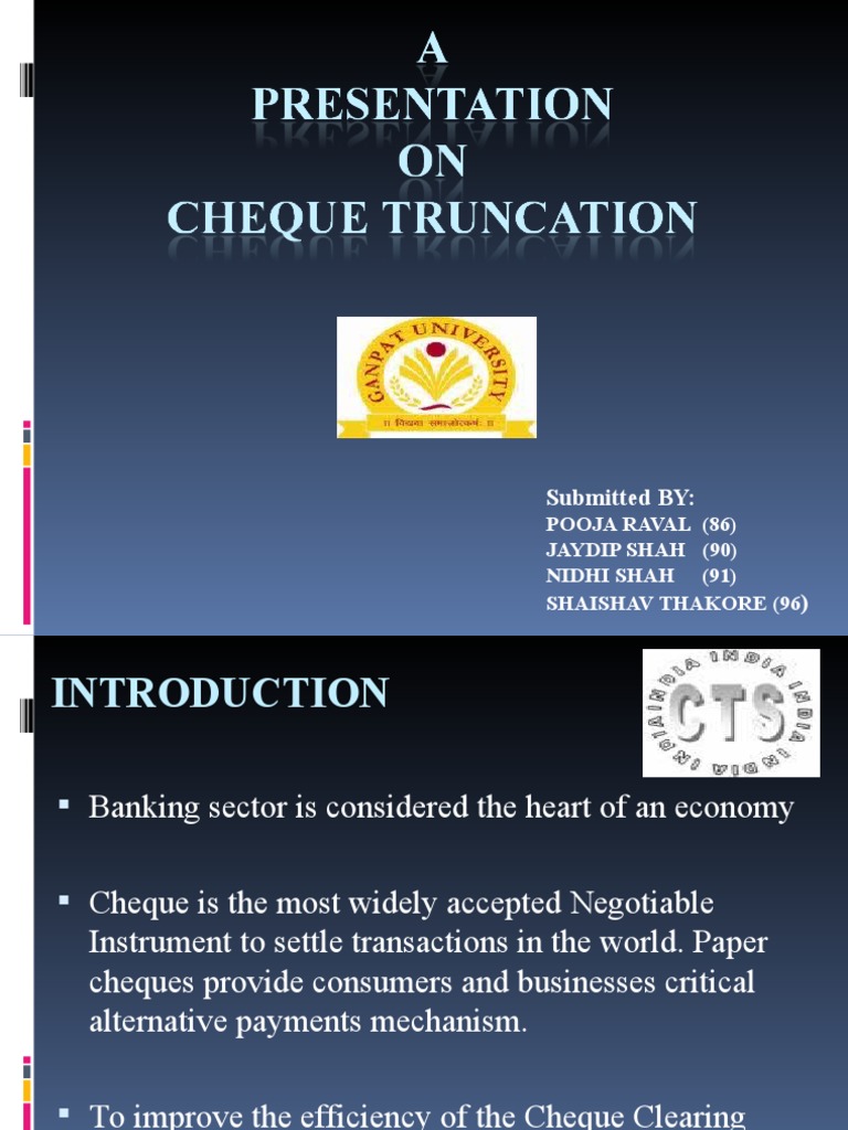 Cheque Truncation | Download Free PDF | Clearing (Finance) | Cheque
