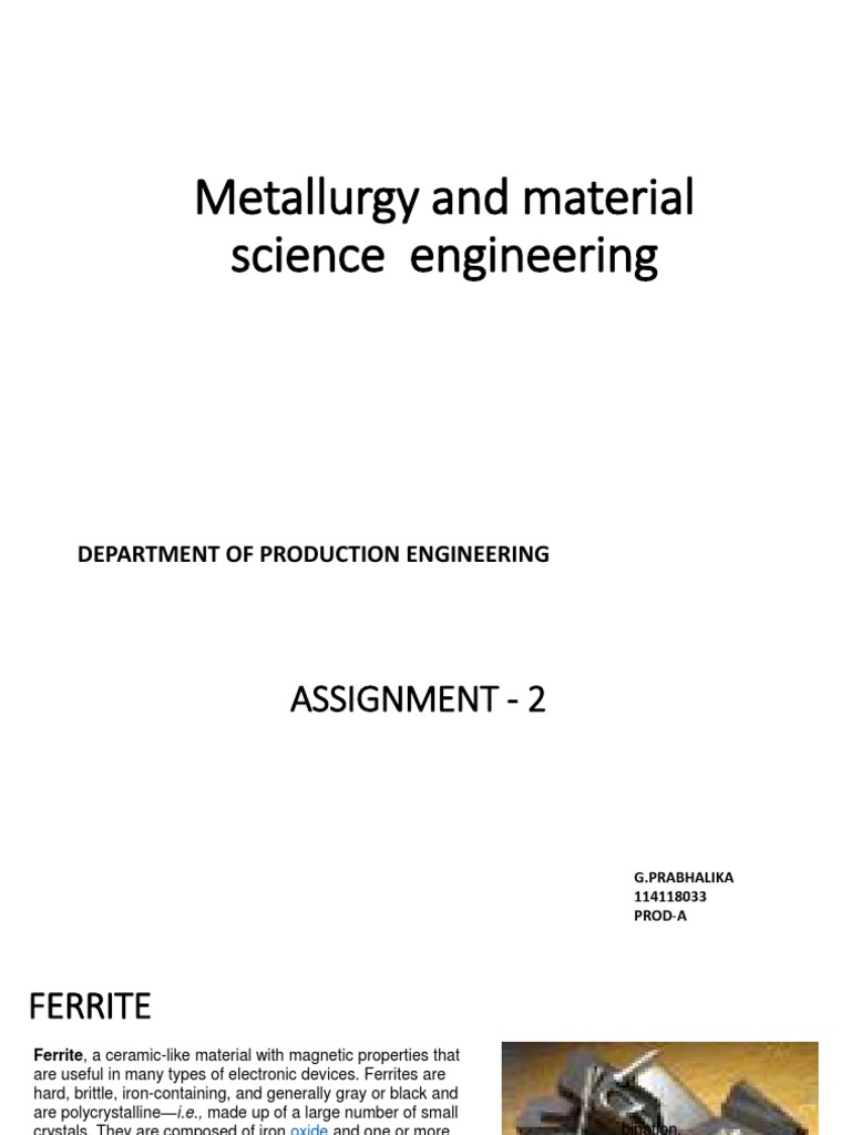 Metallurgy Assignment | PDF | Steel | Transition Metals