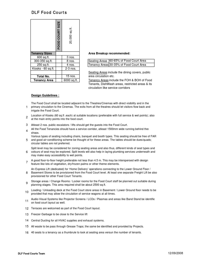 Food Court Design Guidelines 12sept08 1 PDF | PDF | Basement | Nature