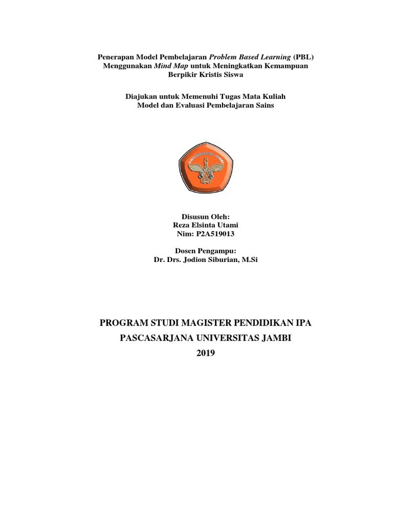 Penerapan Model Pembelajaran Problem Based Learning | PDF