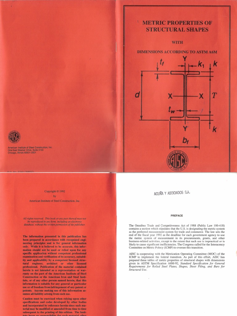 Metric Properties of Structural Shapes AISC | PDF