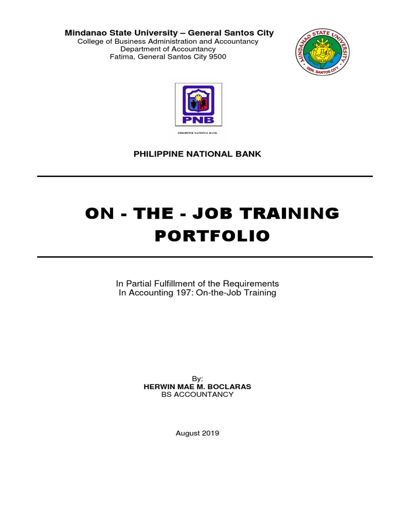 Ojt Portfolio | PDF | Accounting | Banks