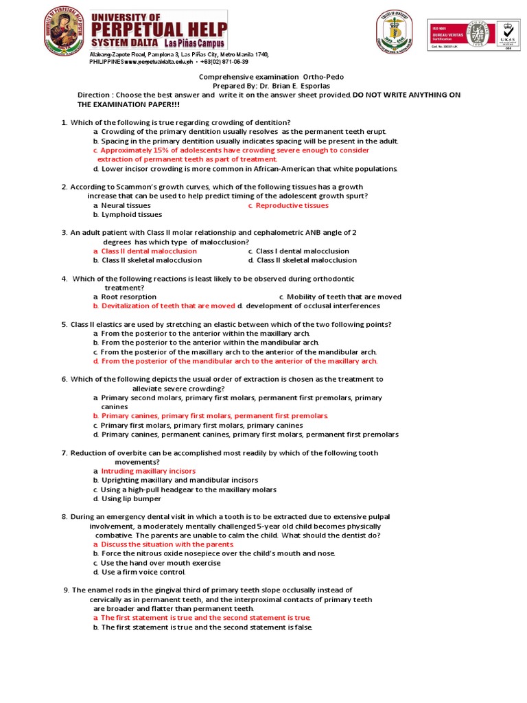 Compre Ortho Pedo | PDF | Tooth | Human Tooth