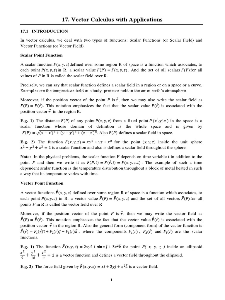 Vector Calculus: Scalar and Vector Functions | PDF | Acceleration ...