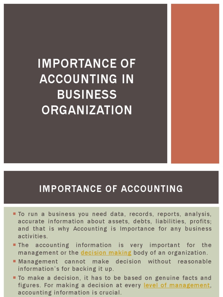 Importance of Accounting | PDF | Expense | Income Statement