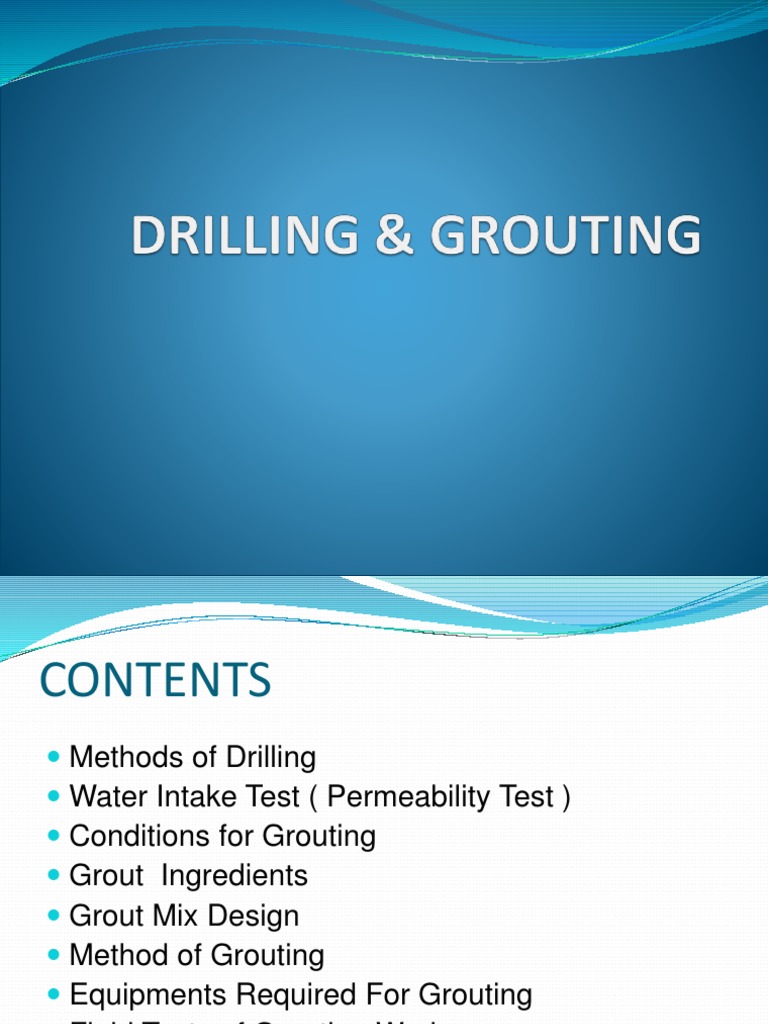 Drilling & Grouting | PDF | Fly Ash | Concrete