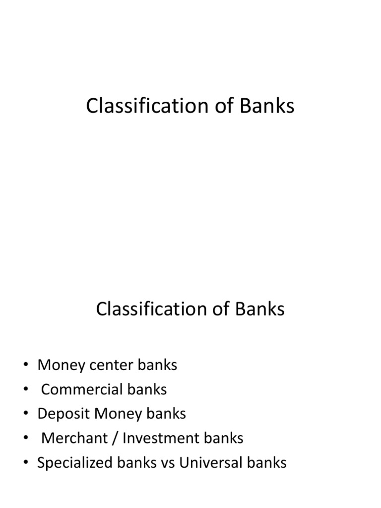 Classification of Banks | PDF | Investment Banking | Banks