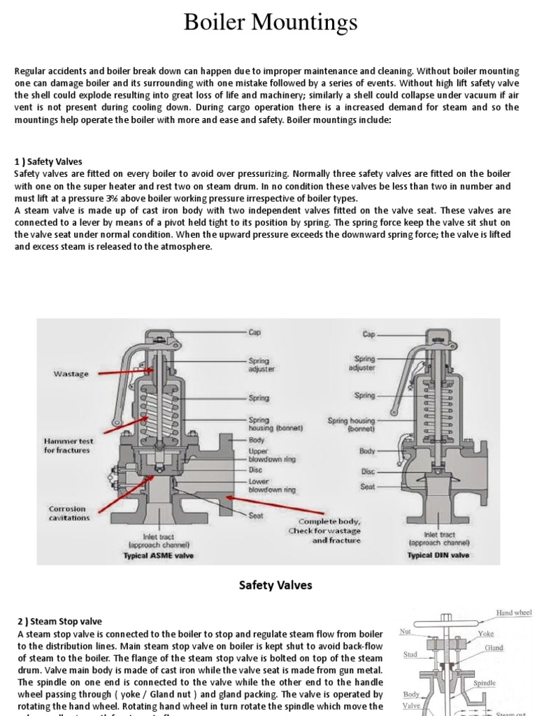 Boiler Mountings | PDF | Valve | Boiler