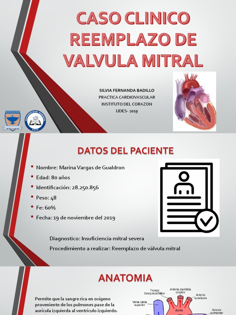 Caso Clinico Reemplazo de Valvula Mitral | PDF | Corazón | Angiología