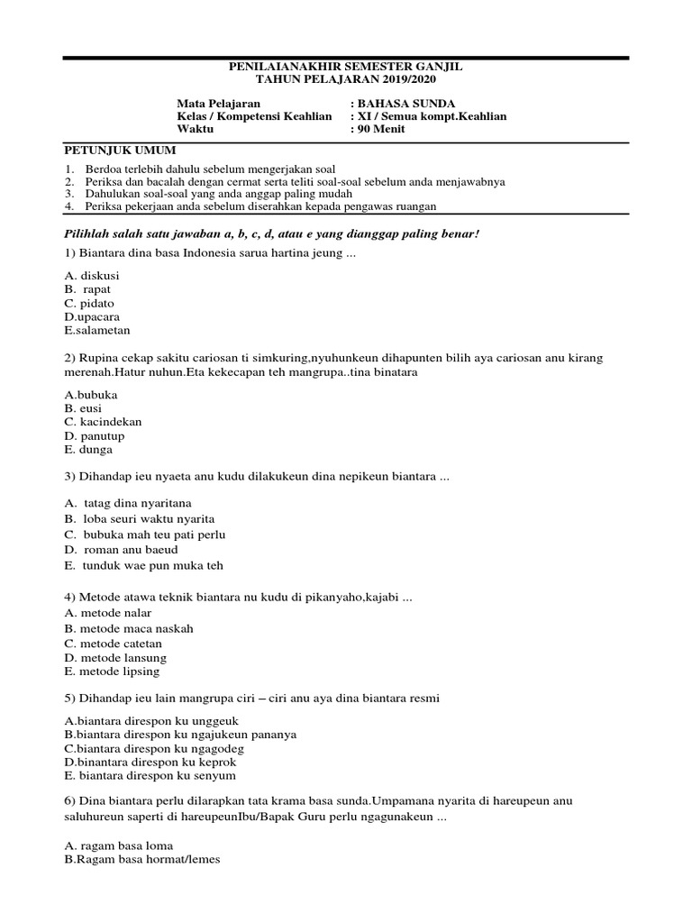 Bhs Sunda | PDF | Languages | Language Arts & Discipline