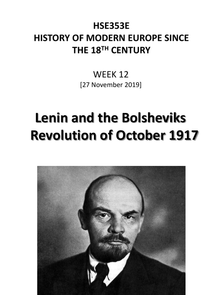 HSE353E W12 (Lenin Bolshevik Revolution) | PDF | Vladimir Lenin ...