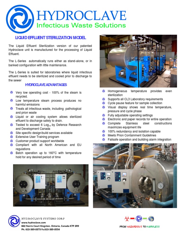 Hydroclave Liquid Sterilization System | PDF