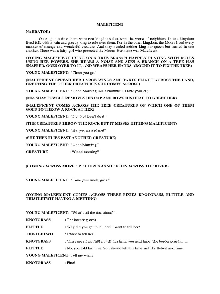 Script of Maleficent | PDF