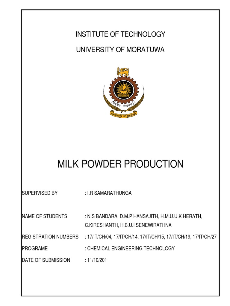 Milk Powder Production Mini Project | PDF | Freeze Drying | Milk