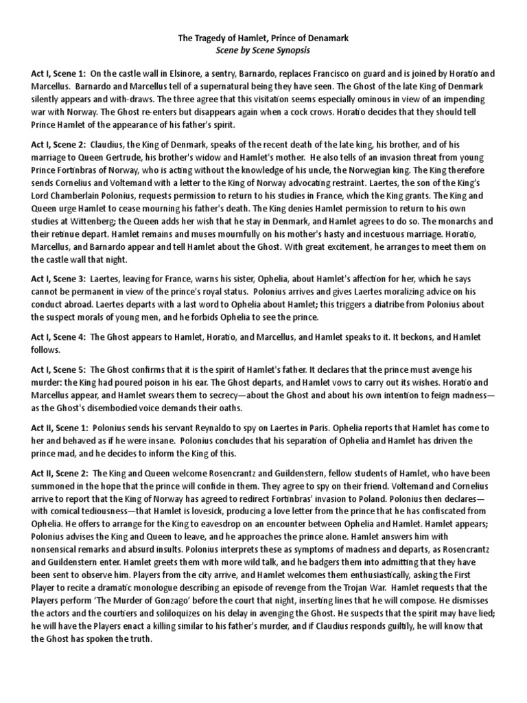 Hamlet Scene-by-Scene Summary | PDF | Hamlet | Plays Based On European ...