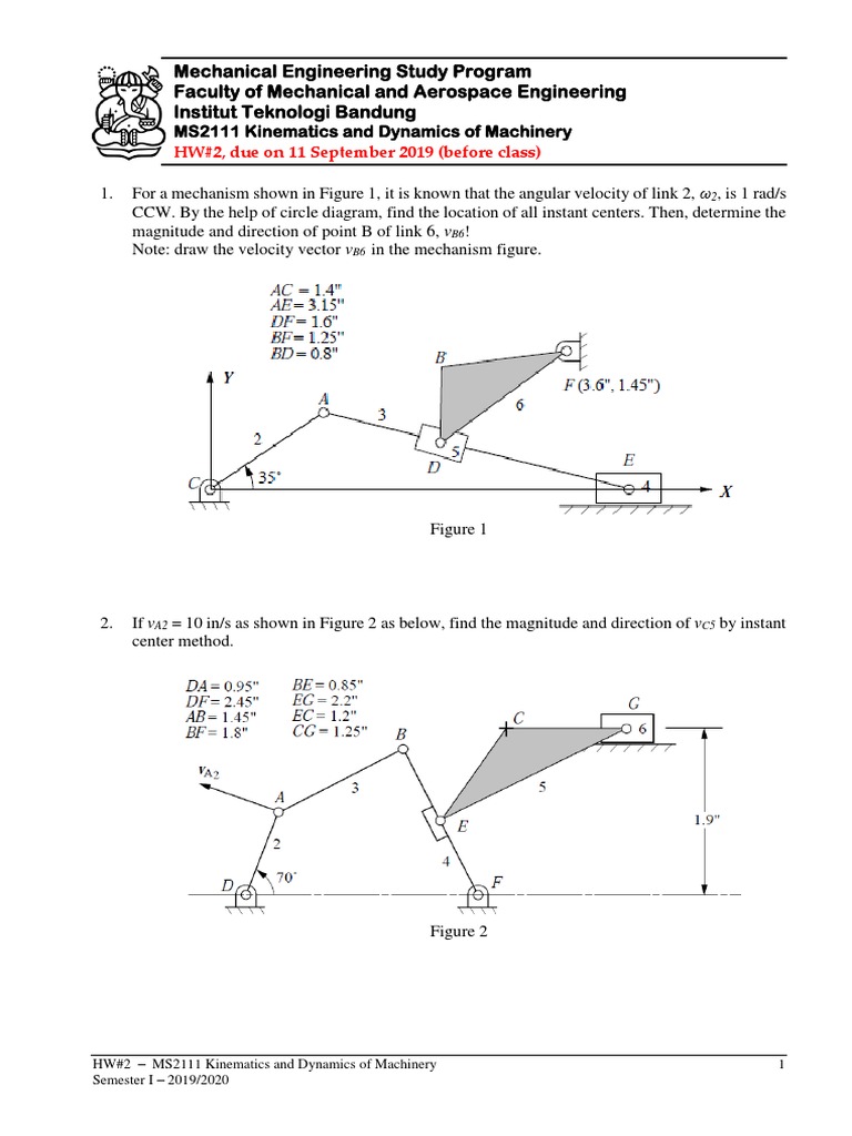 Kinematics Homework: Instant Centers Analysis | PDF | Science & Mathematics