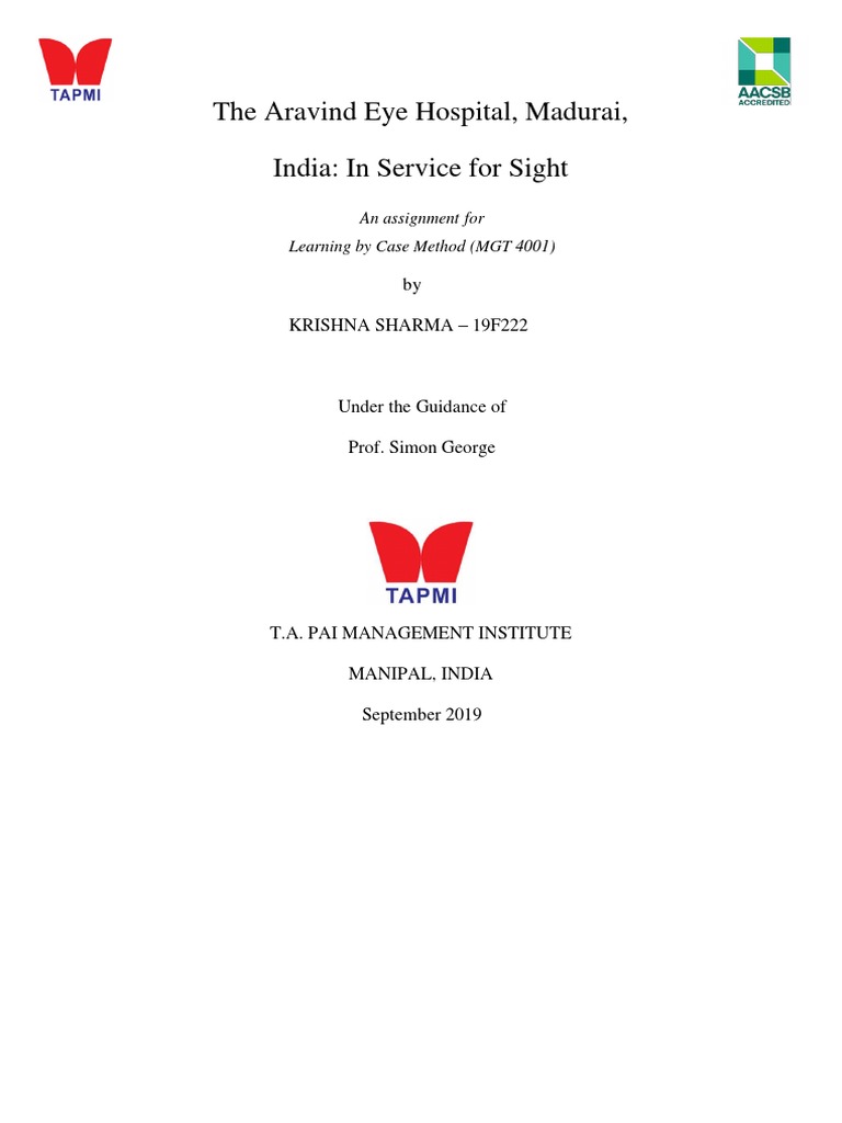 Aravind Eye Hospital - LCM Assignment | PDF | Franchising | Hospital