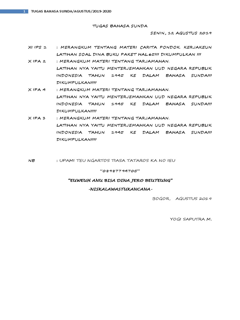 Sma Tugas Basa Sunda Workshop Fix | PDF | Kajian Bahasa Asing