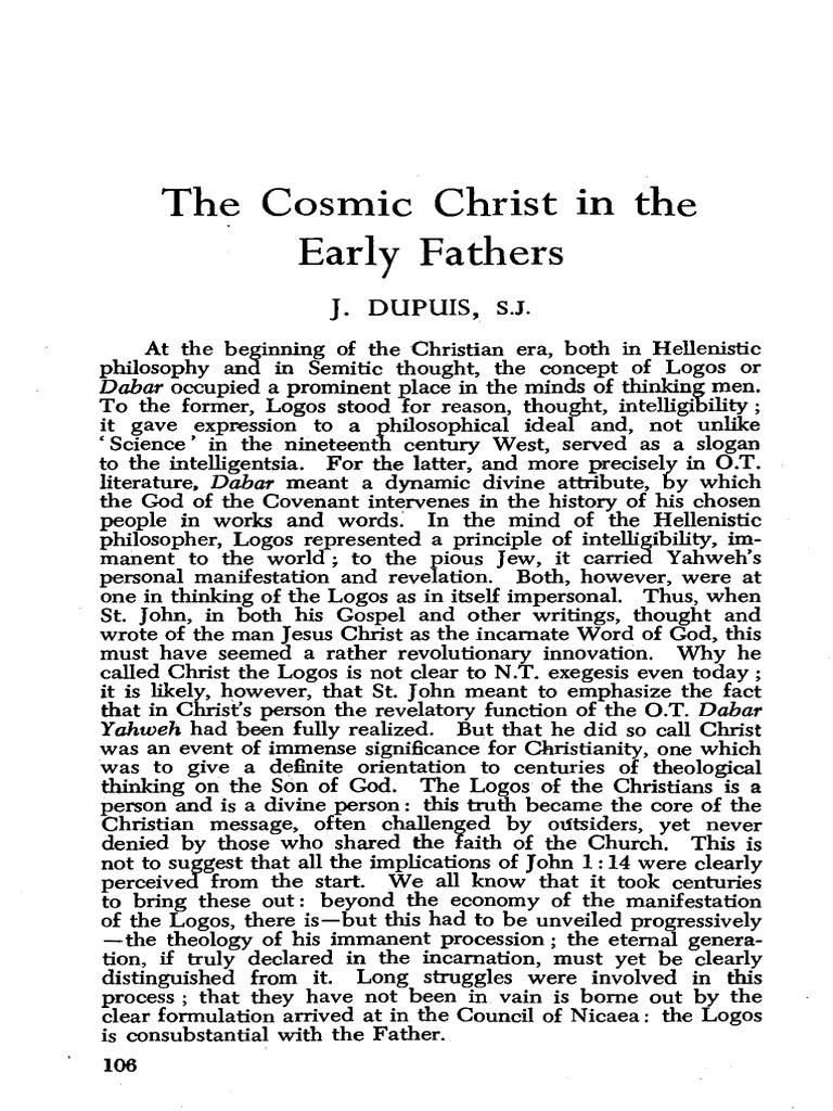 Cosmic Christ | PDF | Logos (Christianity) | God The Father