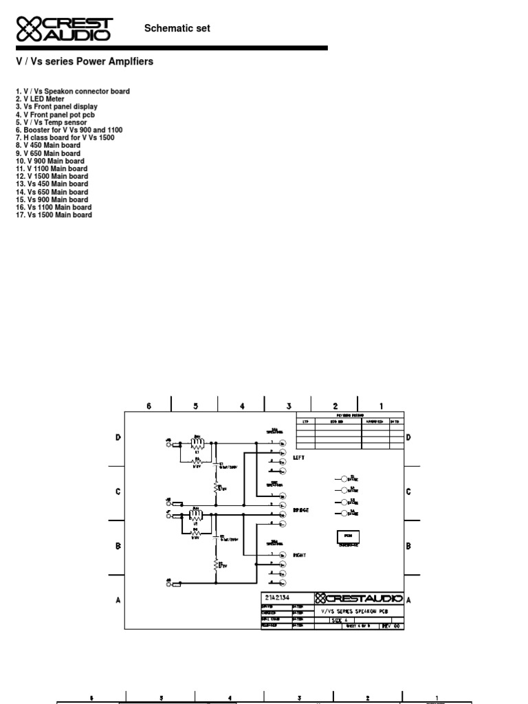 Crest Audio v-1500 Schematic | PDF