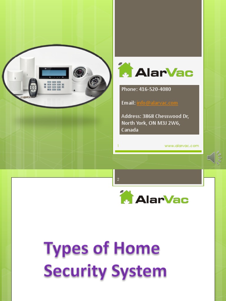 Types of Home Security System | PDF | Security Alarm | Public Safety