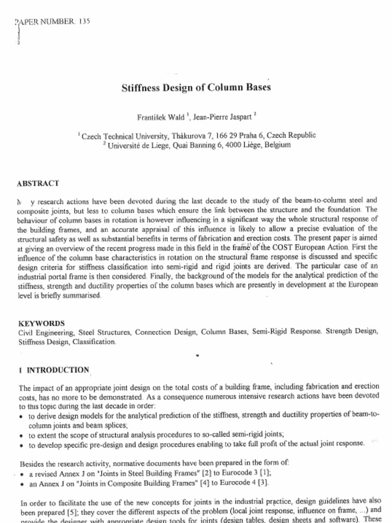 # 21 Stiffness Design of Column Bases | PDF