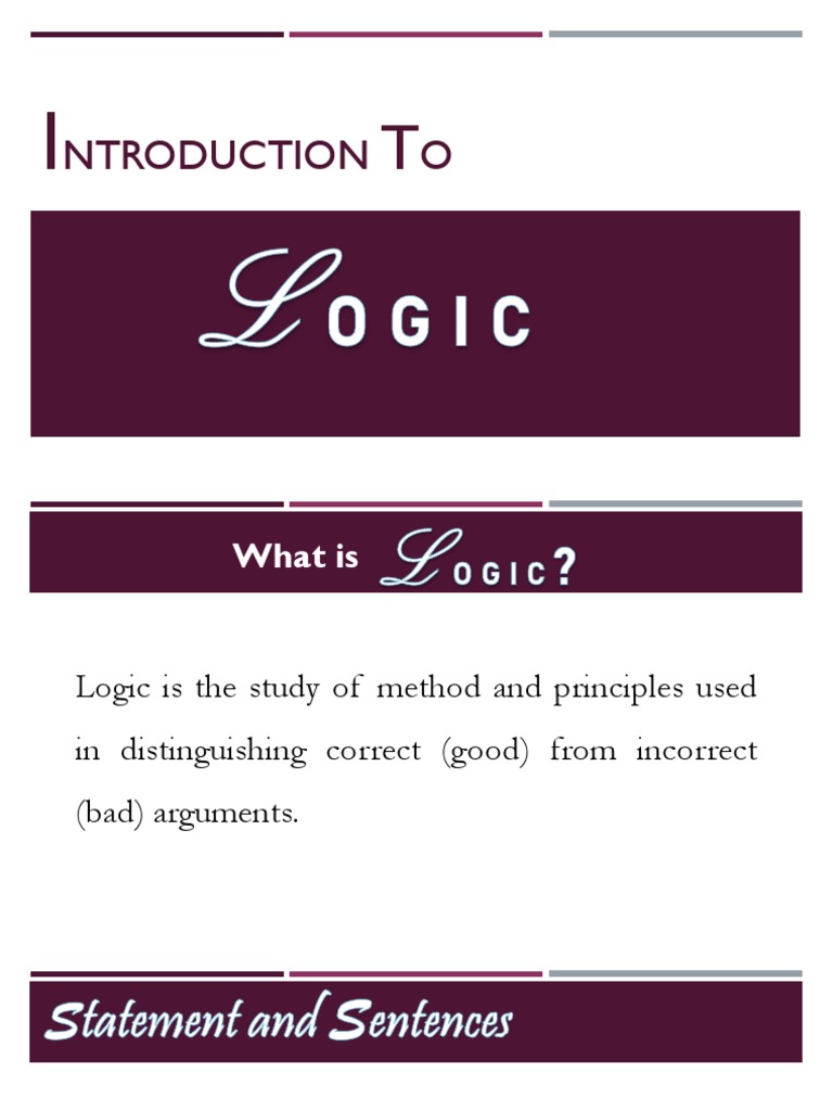 Introduction To Logic | PDF | Argument | Contradiction