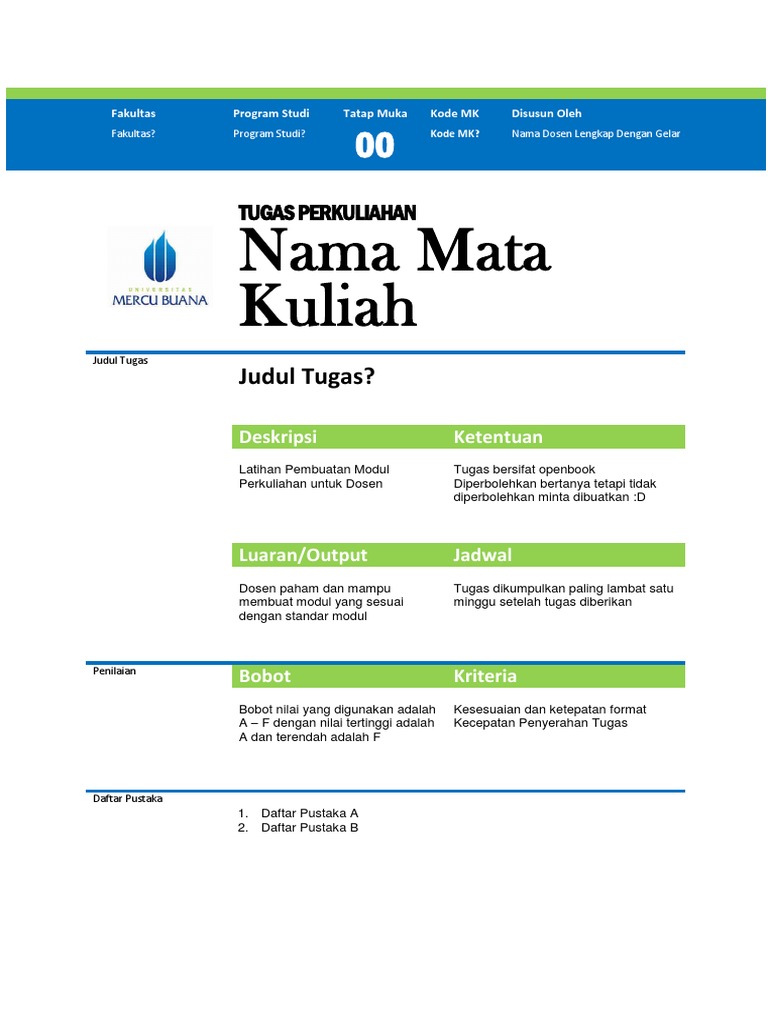 Template Modul | PDF