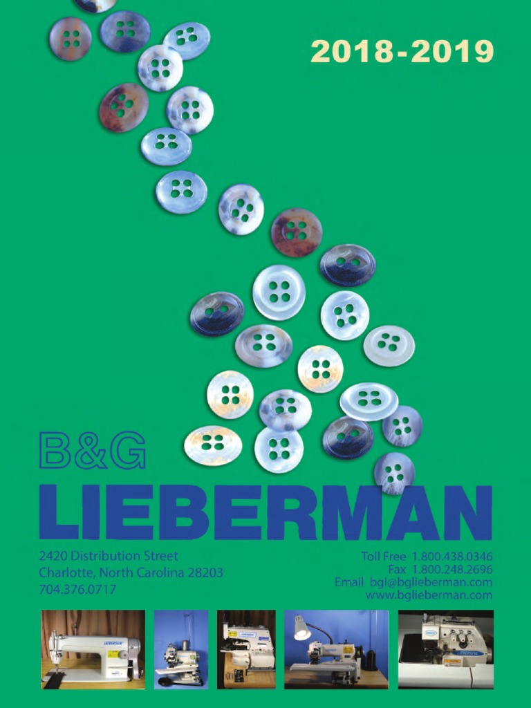 BG Lieberman 2018 Catalogr | PDF | Sewing Machine | Textiles