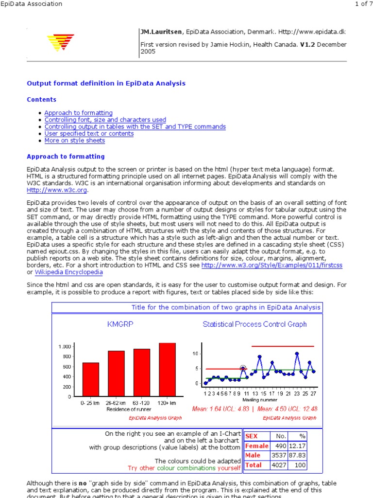 Epidata Analysis Output Definition | PDF | Cascading Style Sheets ...