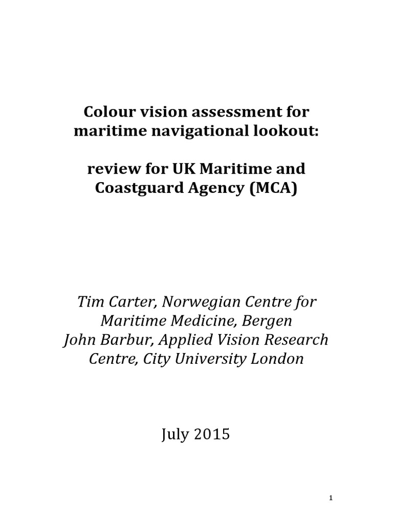 Maritime Colour Vision Testing Review | PDF | Color | Visual System