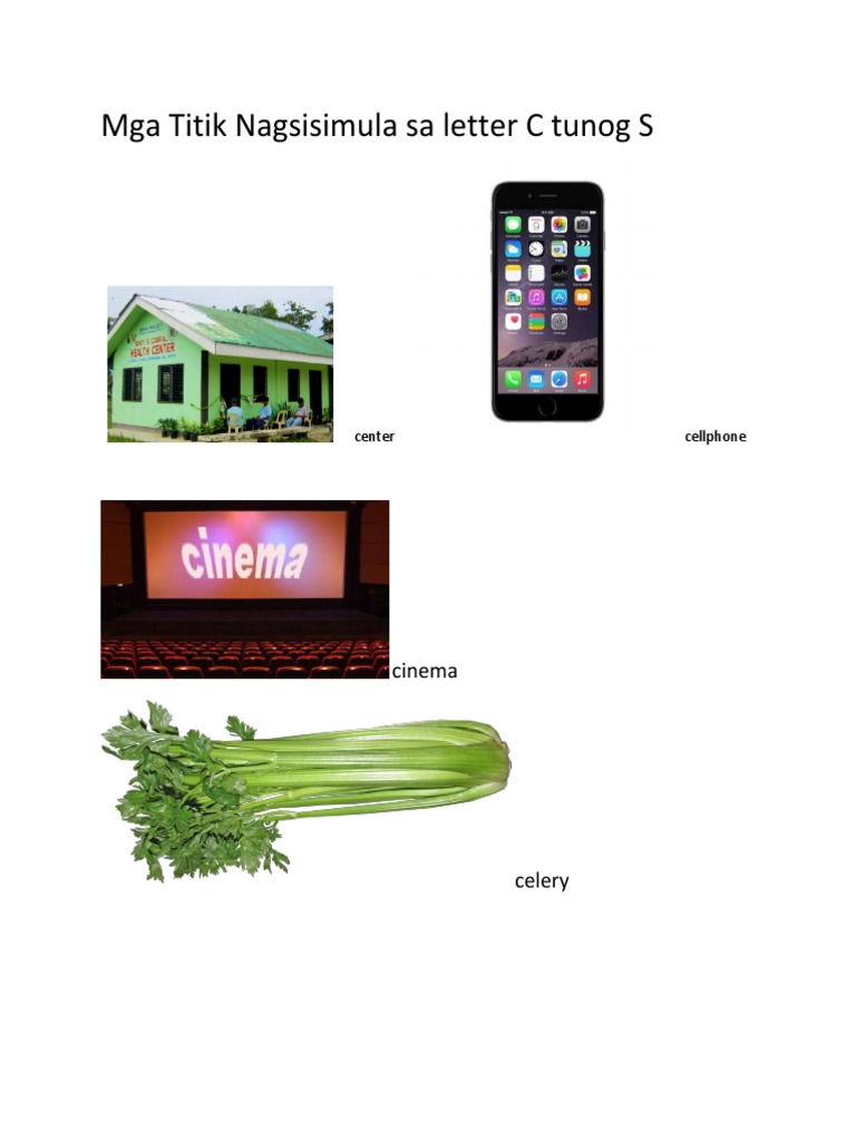 Mga Titik Nagsisimula Sa Letter C Tunog S | PDF