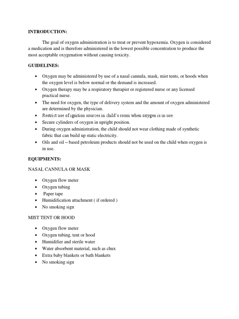 Oxygen Administration | PDF | Oxygen | Clinical Medicine