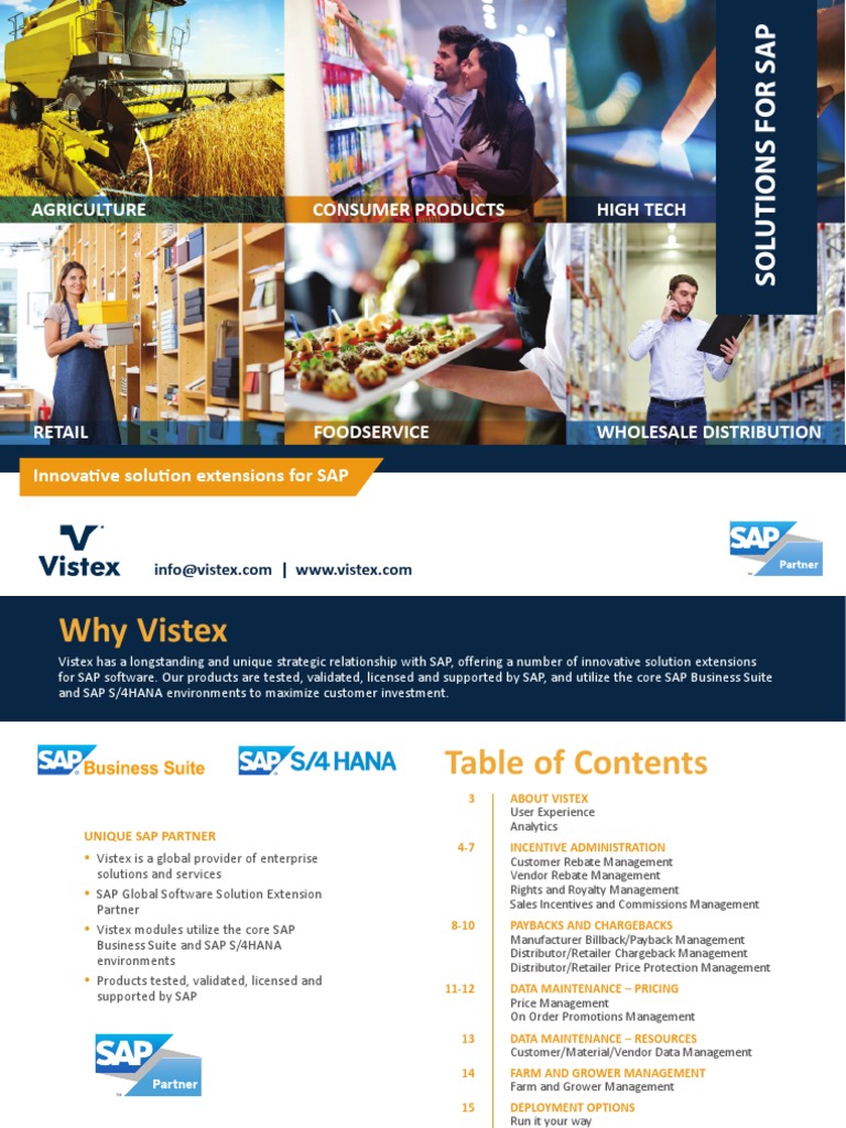 Vistex Solutions For SAP Booklet 2019 | PDF | Sap Se | Royalty Payment