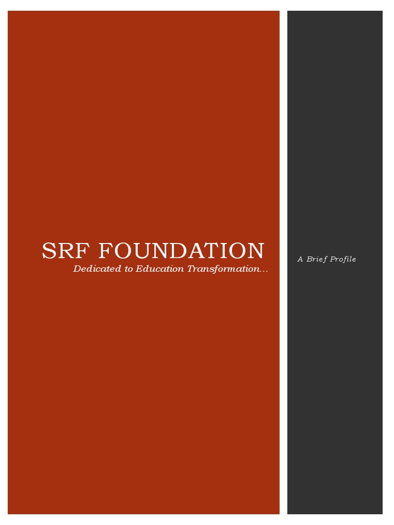 SRF Foundation Brief Profile 30-03-19 | PDF | Teachers