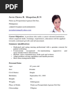 Resume & PRC License | PDF | Nursing | Occupational Safety And Health