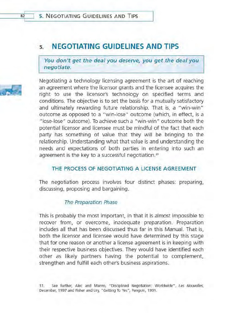 Exchanging Value, Negotiating Technology, Licensing Agreements, A Training Manual | PDF ...