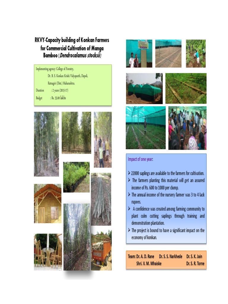 University - Capacity Building of Konkan Farmers For Commercial Cultivation of Manga Bamboo ...