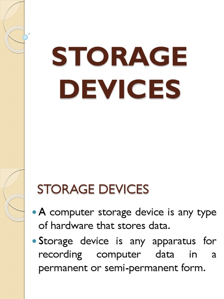 Storage Devices | PDF | Computer Data Storage | Random Access Memory Storage Devices | PDF | Computer Data Storage | Random Access Memory