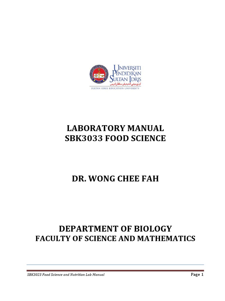 K01582 - 20180302121452 - Lab Manual | PDF | Fat | Fatty Acid